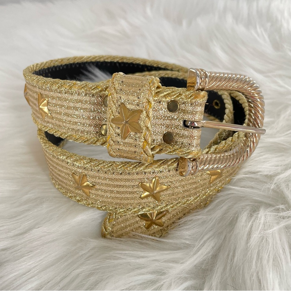 Elite The Icing Gold Glitter Star Statement Belt - Gem